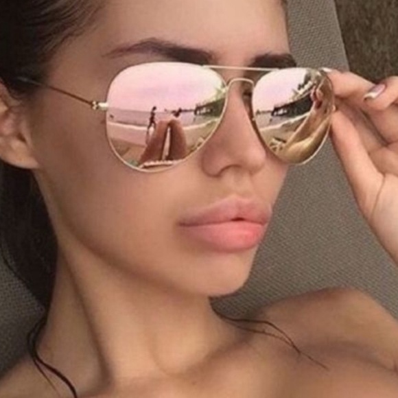 Ray-Ban | Accessories | New Rayban Rose Aviator Cool Mirrored ...